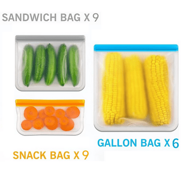 EcoQuality Clear 2 Gallon Size Resealable Food Storage Bags 13x15 Inch ...