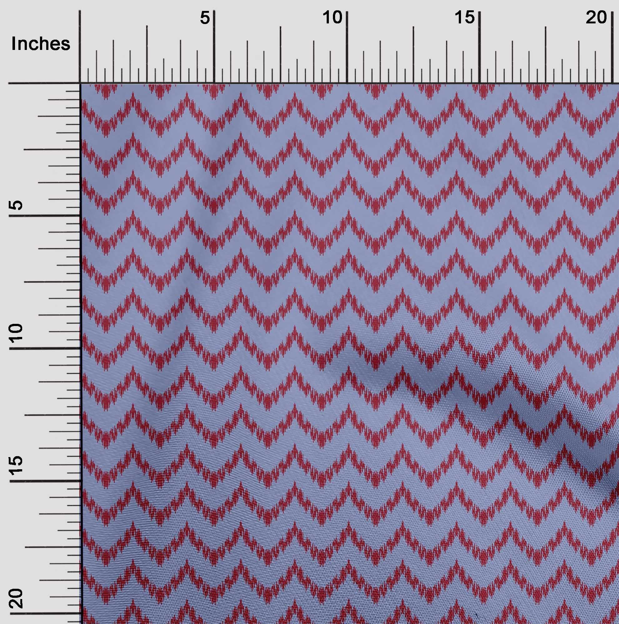 oneOone Organic Cotton Voile Fabric Chevron Ikat Print Fabric By The ...