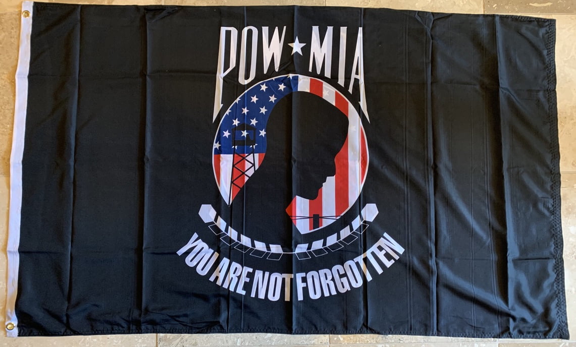 And American Flag 2-Pack Flags: POW/MIA Black & White Flag + 3x5 Ft ...