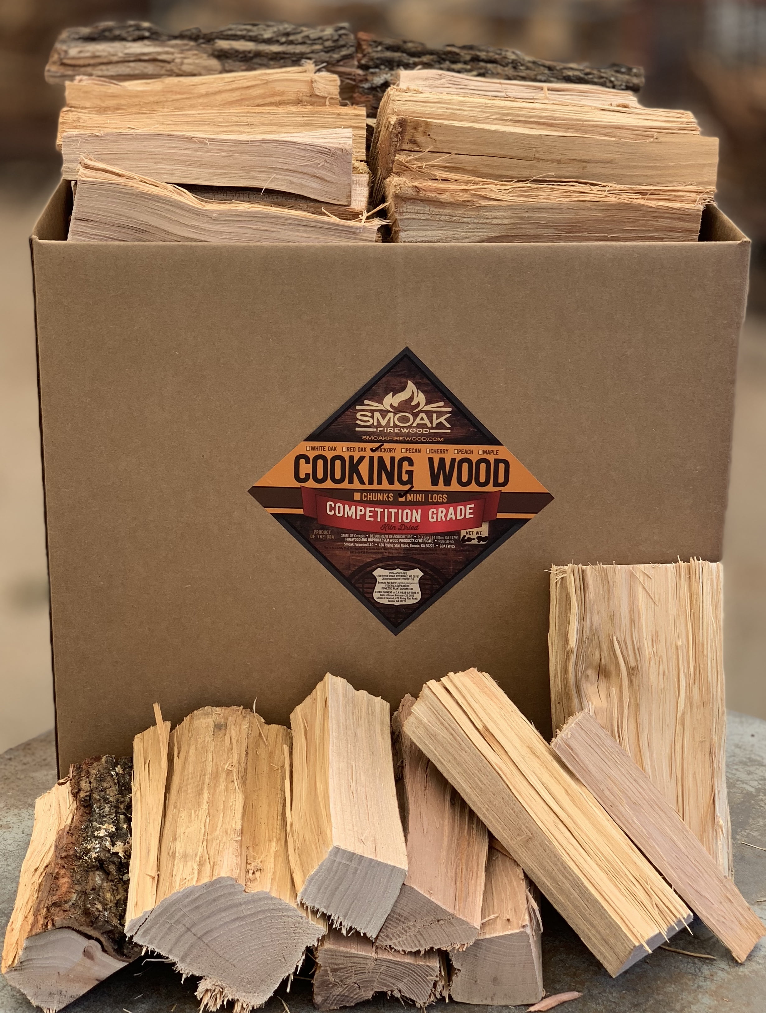 Smoak Firewood's Cooking Wood Mini Logs (8inch pieces 60-70lbs ...