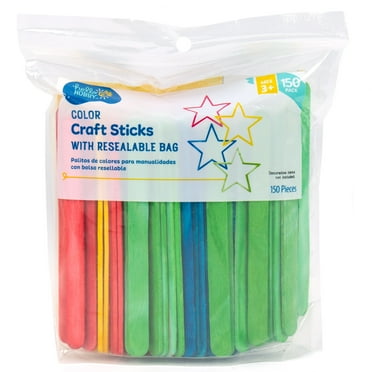 Hello Hobby Small Craft Sticks with Resealable Bag, 50-Pack, Boys and ...