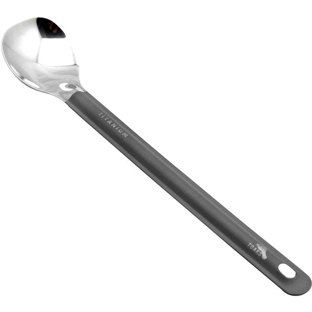 TOAKS Ultralight Long Handled Titanium Camping Spoon with Polished Head ...