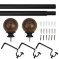 Mainstays 3/4" Mixed Material Ball Single Curtain Rod 30-84 in, Matte ...