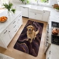 Abstract Marble Texture Washable Runner Rug 1.4x4 ft Purple Gold Modern ...