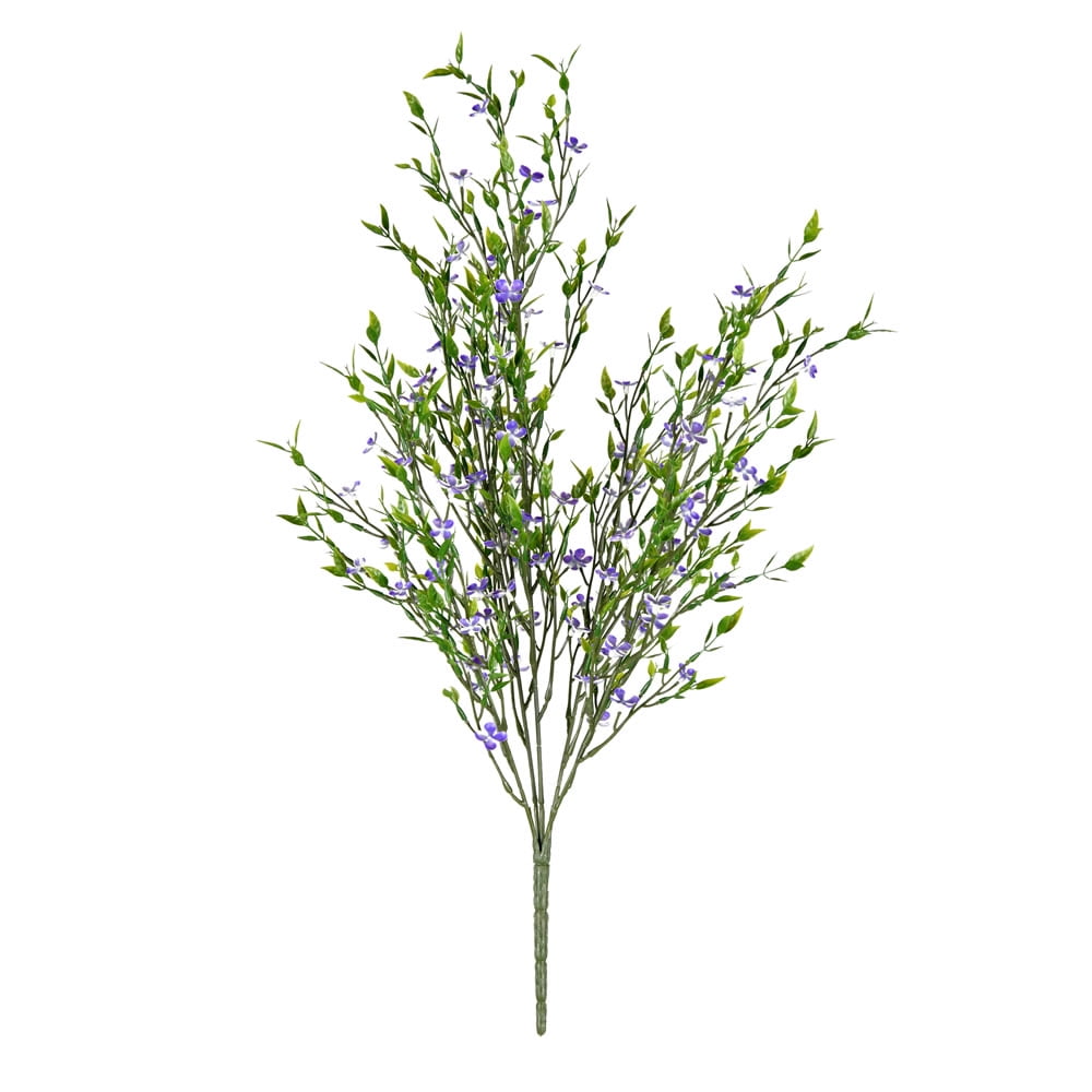 Vickerman 22" Artificial UV Coated Bush with Mini Purple Flowers and ...