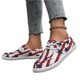 Women's Patriotic Star & Stripe Canvas Slip-On Shoes 4th of July Casual ...