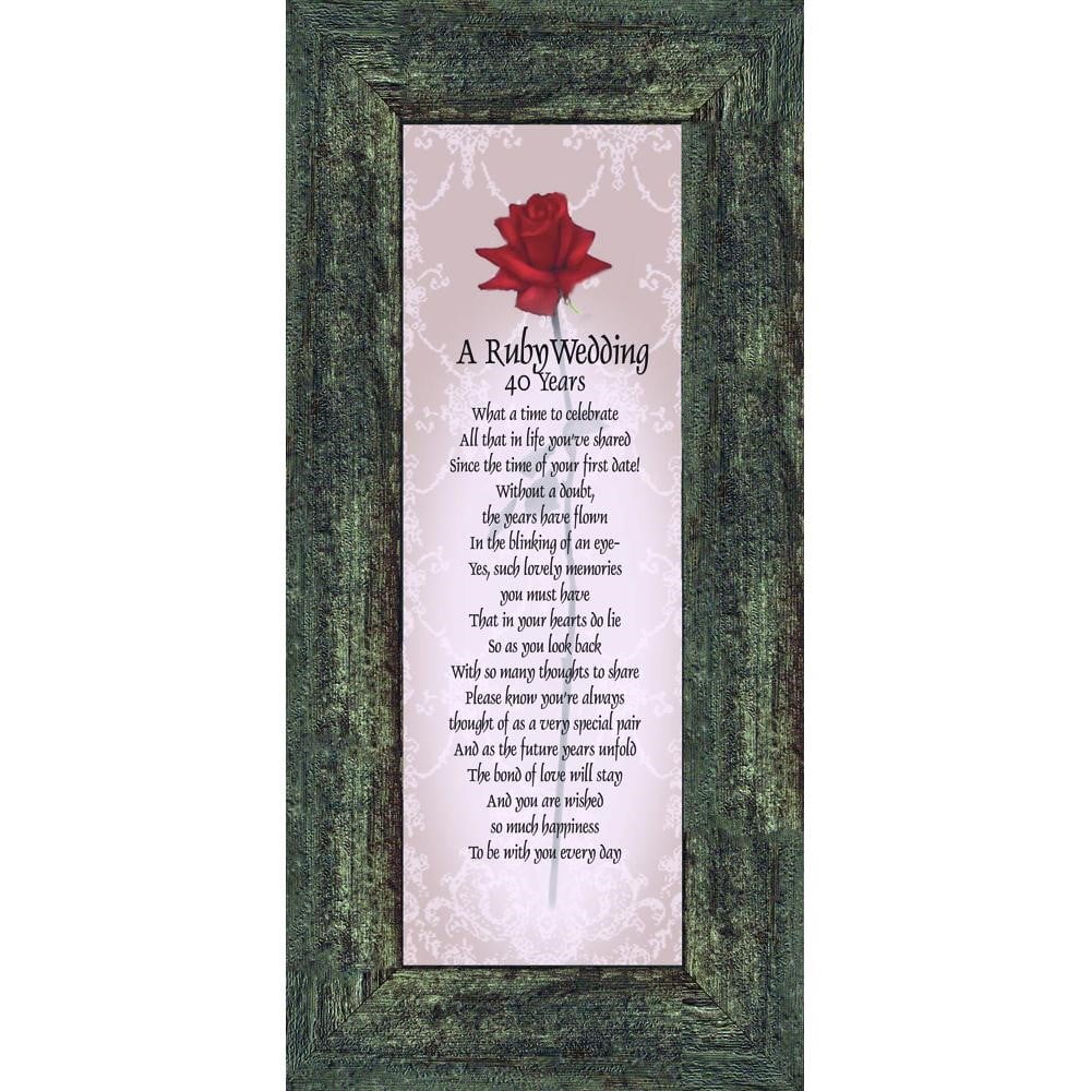 ruby anniversary, poem about 40th anniversary, 6x12 7776 - Walmart.com ...