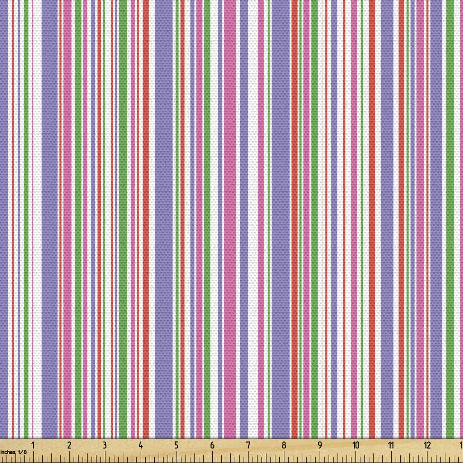 Pinstripe Fabric by the Yard, Abstract Design Vibrant Pastel Color ...