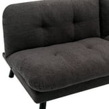 Mainstays Camden Cozy Futon, Charcoal Boucle Fabric, 72" - Walmart.com