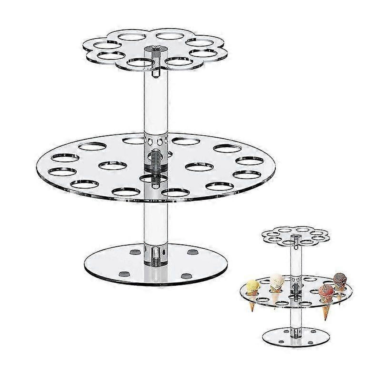 (24 Hole) Acrylic Ice Cream Cone Holder Popcorn Cone Placement Rack ...