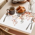 Autumn Leaves Placemats Set of 8, Brown Eucalyptus Leaf Watercolor ...