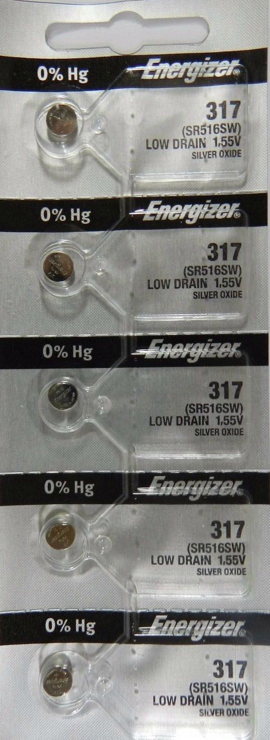 Energizer 317 - SR516 Silver Oxide Button Battery 1.55V - 100 Pack ...