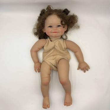 24 inch Lifelike Reborn Baby Doll with Dark Brown Skin, Painted Hair ...