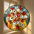 Farm Chicken Glass Suncatcher Window Hanging, Humorous Backyard Animal ...