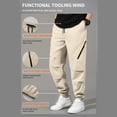 Ceisia Men's Utility Cargo Pants Solid Color Elastic Drawstring Waist ...