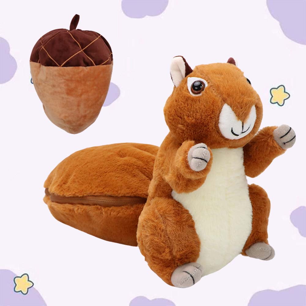 Joyivity Reversible Nut Squirrel Plush Toy, Lovely Stuffed Animal Cute ...