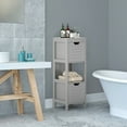 Costway: Gray Wooden Bathroom Floor Cabinet, Multifunction Storage Rack ...