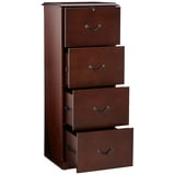 4 Drawer Vertical Wood Lockable Filing Cabinet, Cherry - Walmart.com