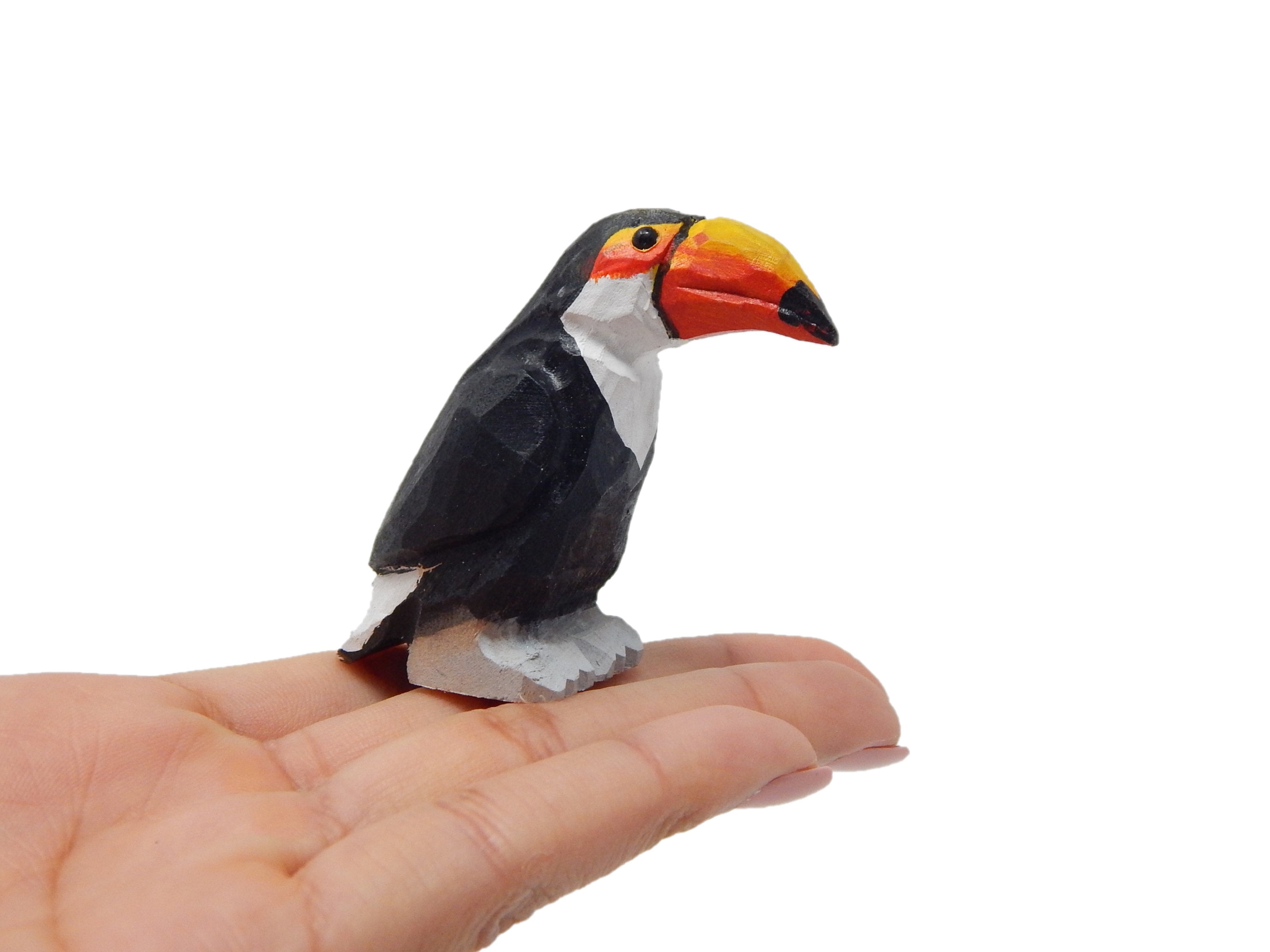 Toucan Bird Figurine Statue Tropical Yellow Beak Decor Miniature ...