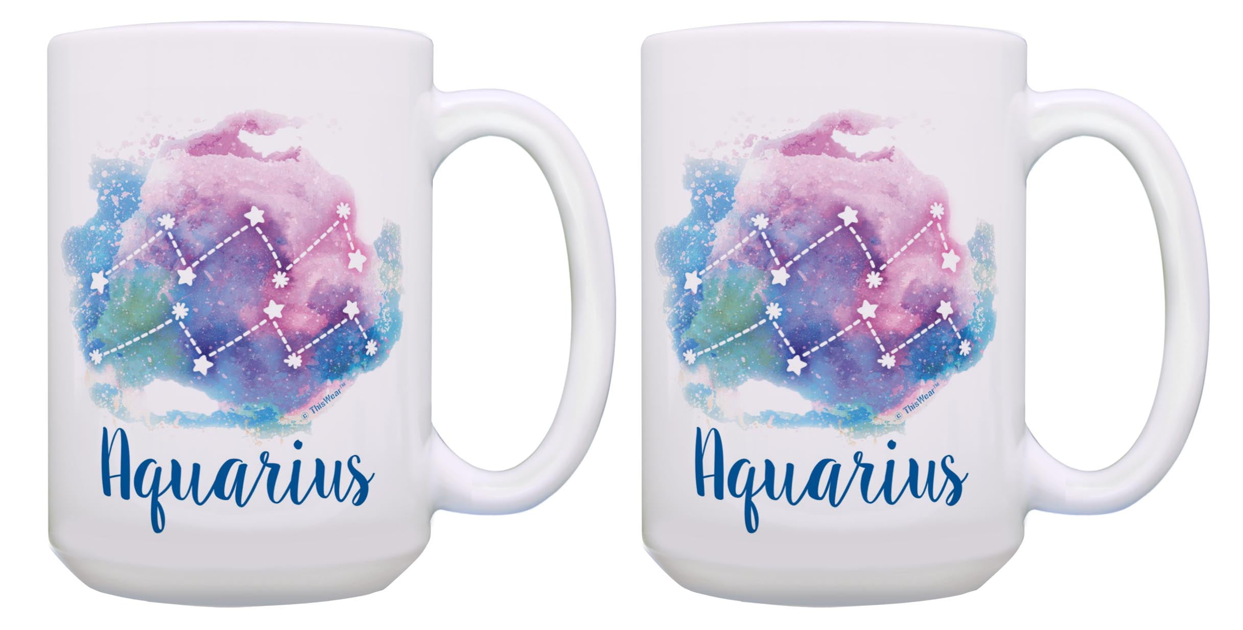 ThisWear Aquarius Mug Set Aquarius Constellation Mug Star Sign 2 Pack ...