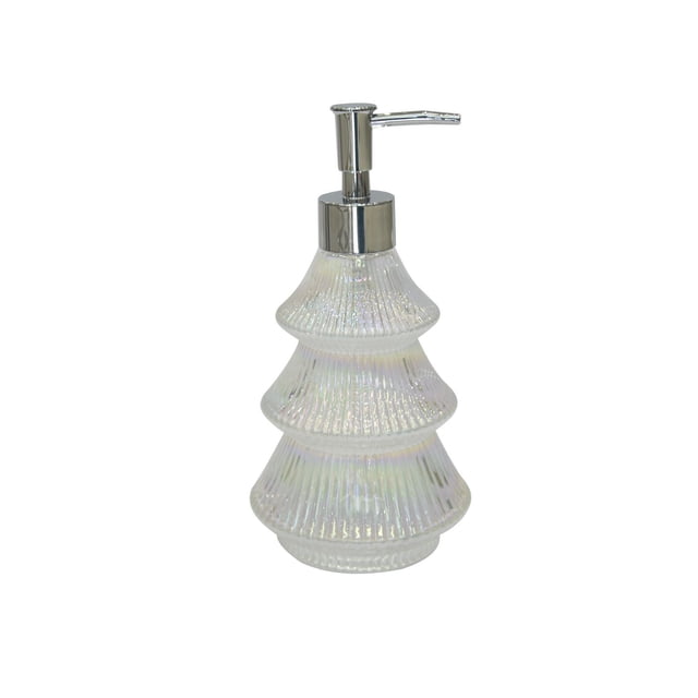 Holiday Time Iridescent Tree Soap and Lotion Pump, Holiday Glass Soap ...