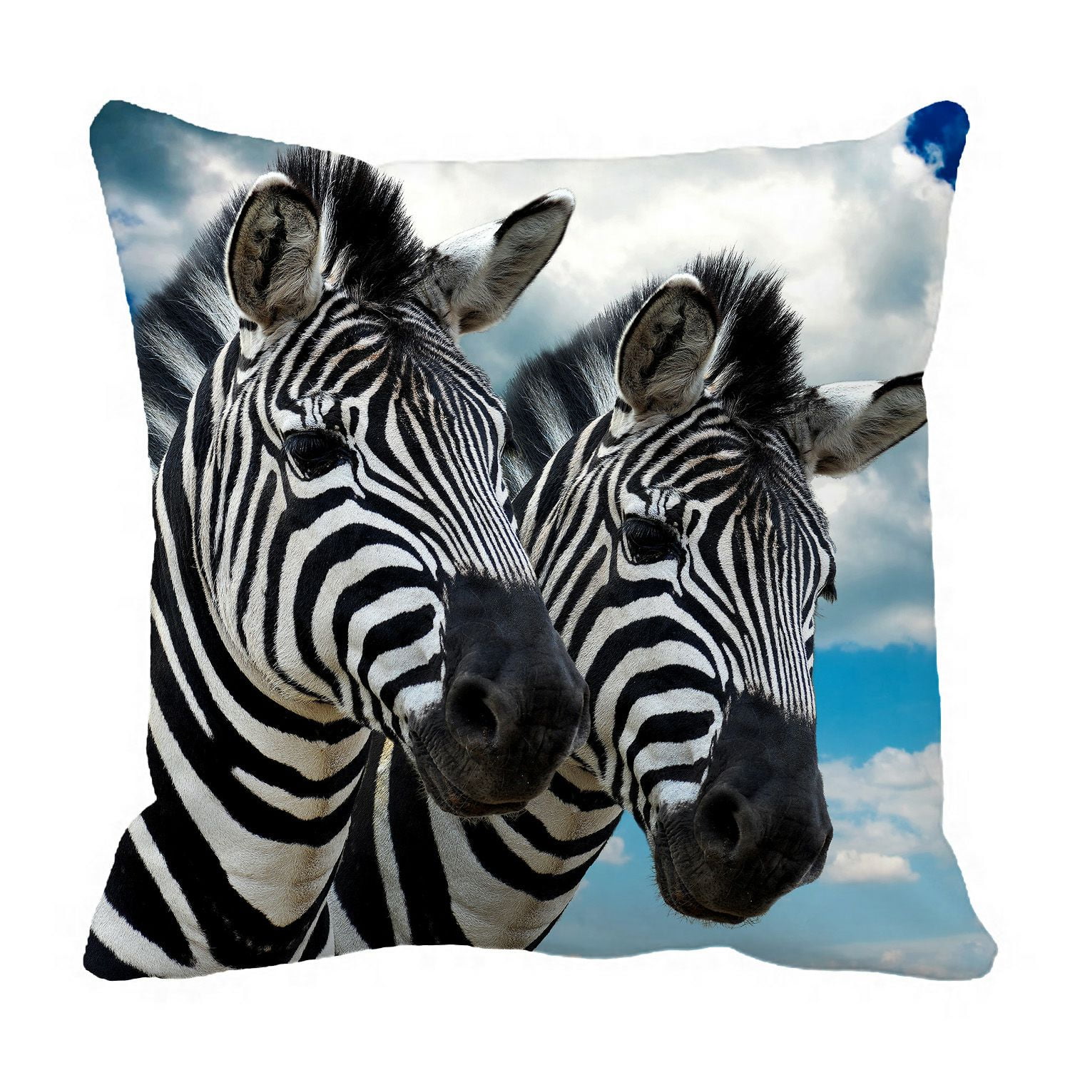 PHFZK African Animal Pillow Case, Funny Zebras against the Blue Sky ...