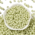 1Pound 3/0 Glass Seed Beads Opaque Colours Luster Round Yellow Green 5 ...