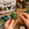 3D Beaded Animal Kit 4-Piece Set, Handmade DIY Monster, Unique Spooky ...