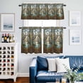 Blue Heron Kitchen Curtains Set for Windows, Retro Reeds Sunlight Birds ...