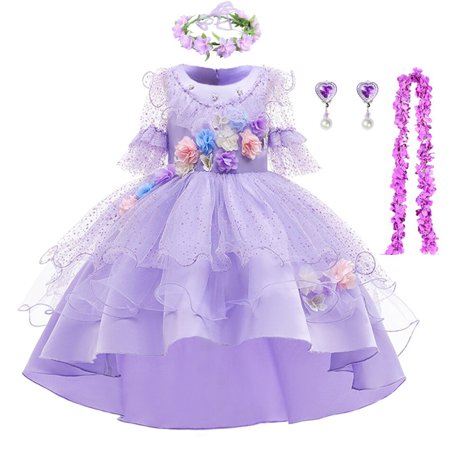 Disney Isabella Encanto Fille Robe Halloween Fantasia Fleur Cocktail ...