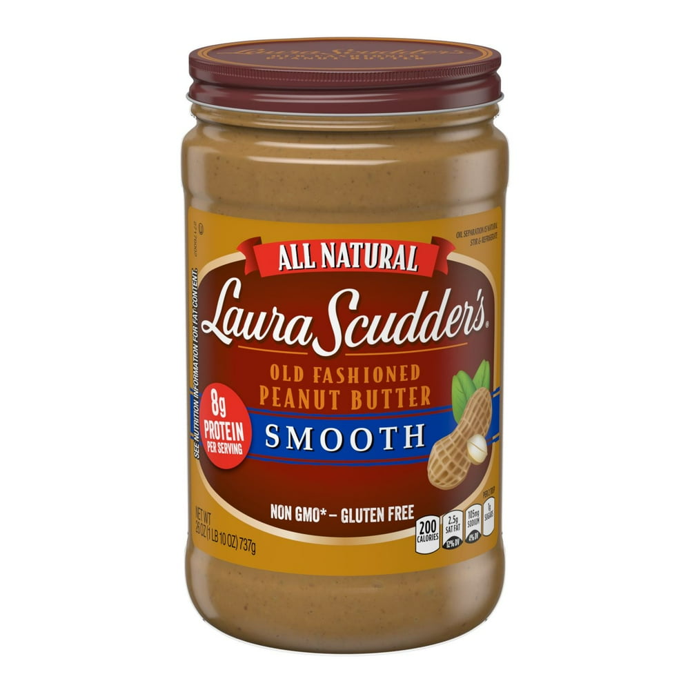 Laura Scudder's Natural Smooth Peanut Butter, 26-Ounce Jar - Walmart ...
