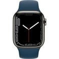 Apple Watch Series 7, GPS+Cellular, 41mm, Stainless Steel, Graphite Sport Band, Refurbished ...