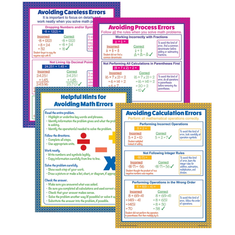 AVOIDING MATH ERRORS POSTER SET - Walmart.com AVOIDING MATH ERRORS POSTER SET - Walmart.com