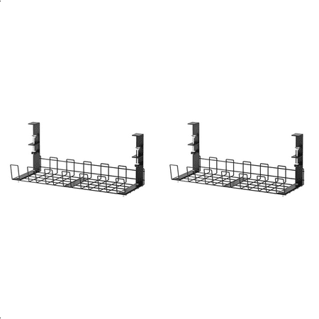 2X Under Desk Wire Storage Rack Under Desk Cable Wire Cable Tray Chic ...