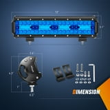Nilight 12Inch LED Light Bar Blue Triple Row 240W Spot & Flood Combo 30000LM Driving Boat Led ...