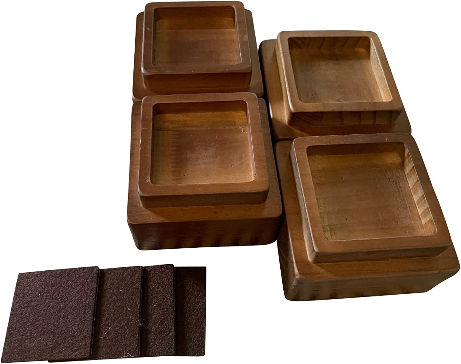 Prime Woodcraft Walnut Wood Risers - 2 Inch Height 4 Risers Walnut ...