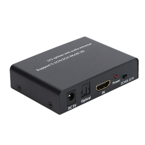 Spptty HD Multimedia Interface 1 To 2 Splitter 5.1CH/2CH 4K Converter ...