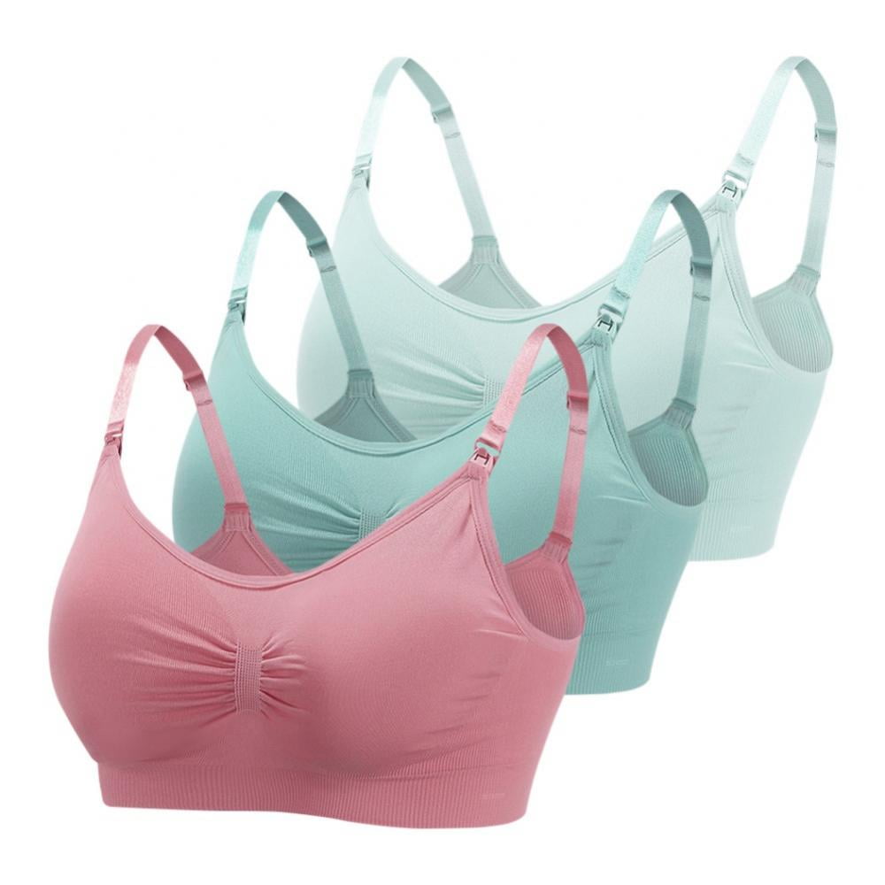3pcs Women Nursing Bra Full Cup Front Open Buckle Bra Seamless ...