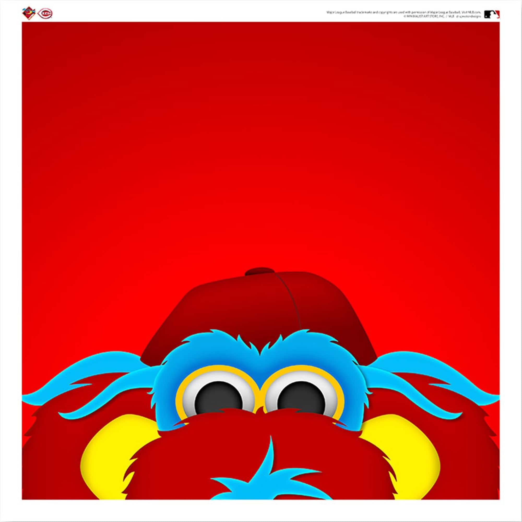 GAPPER Cincinnati Reds 12'' x 12'' Minimalist Mascot Poster Print ...