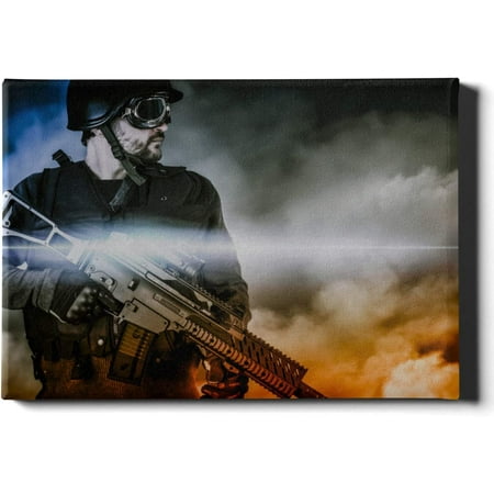 Wall Decor for Men Sniper Rifle On Special Base of Gun Weapon Office ...