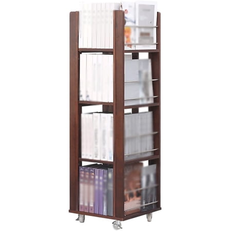 Magazines Display 4 Tier Newspaper Rack Floor-to-Ceiling Bookshelf ...