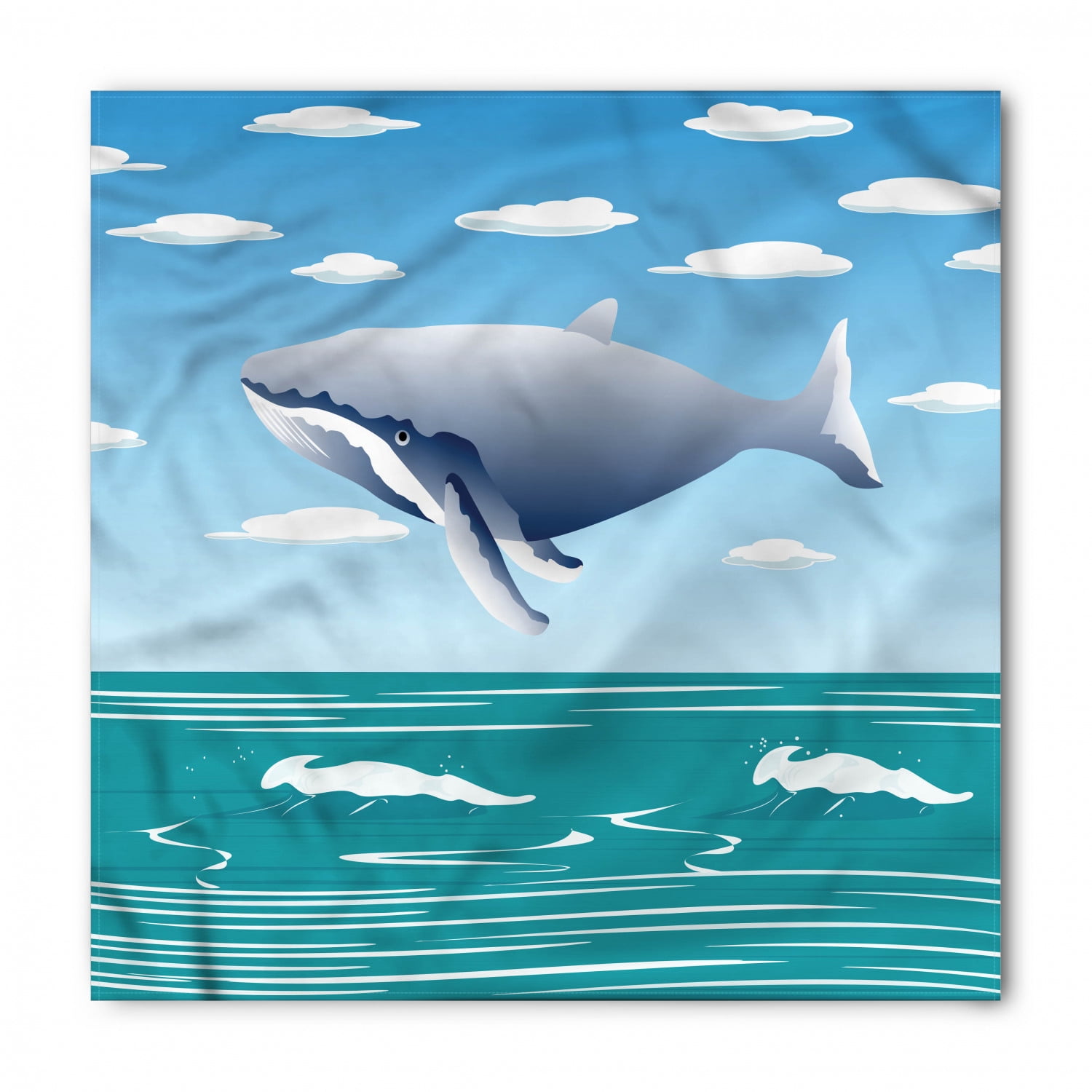Whale Bandana, Cartoon Ocean Whale, Unisex Head and Neck Tie, by ...