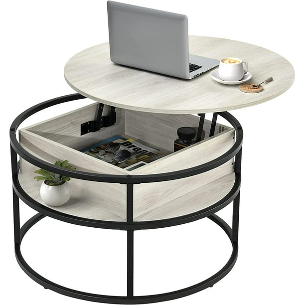 DWVO Round Lift Top Coffee Table with Hidden Storage Compartment for ...