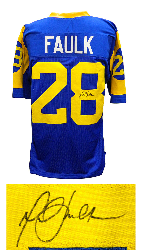 Marshall Faulk Signed Blue Throwback Custom Football Jersey - Walmart.com