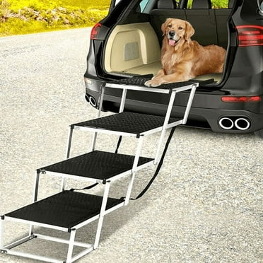 Dog Car Stairs, Folding Dog Ramp for Large Dogs, Aluminum Frame Pet ...