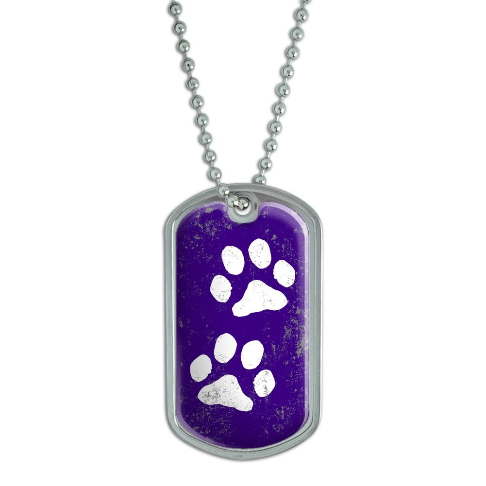 Paw Prints Distressed Purple Dog Tag - Walmart.com
