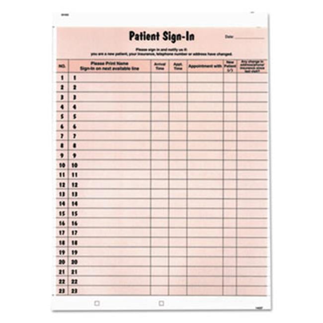 TAB Patient Sign-In Label Forms- Salmon - Walmart.com