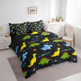 Aikeke Cartoon Dino Queen Bedding 7pcs, Kawaii Animal Dinosaur Bedding ...