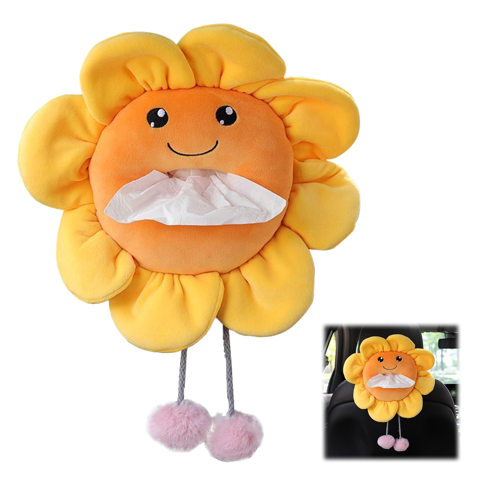 Vehicle-Mounted Plush Cartoon Tissue Box Creative Vehicle-Mounted Paper ...