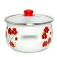 Enameled Aluminum Soup Pot Poppies Belly Deep Casserole Cooking Pot ...